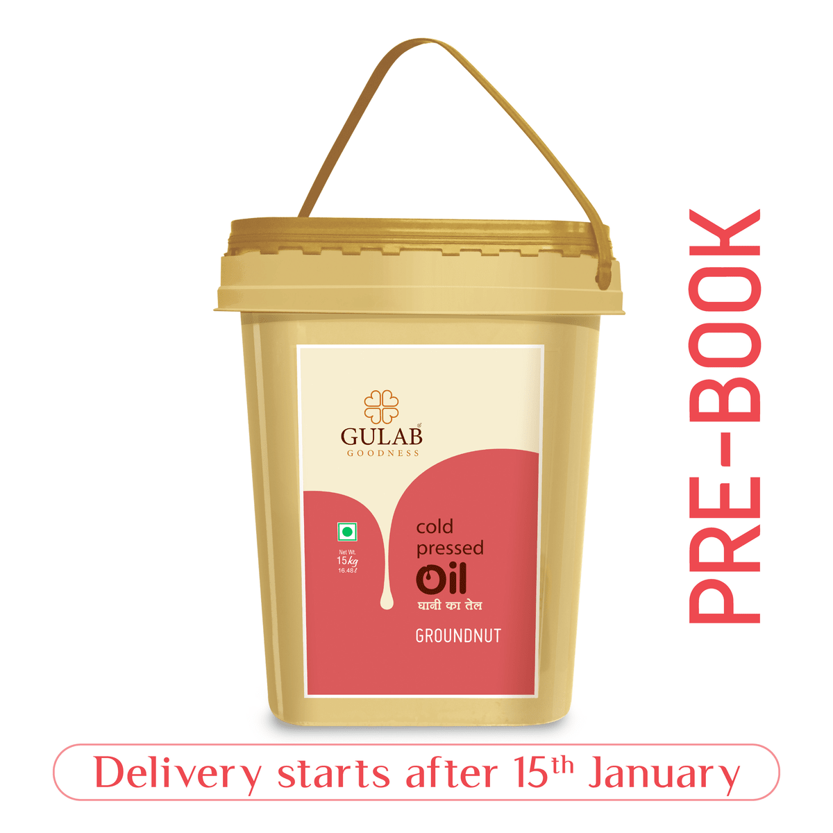 Kachi Ghani Groundnut Oil - Buy Cold Pressed Groundnut Oil 15 ltr ...